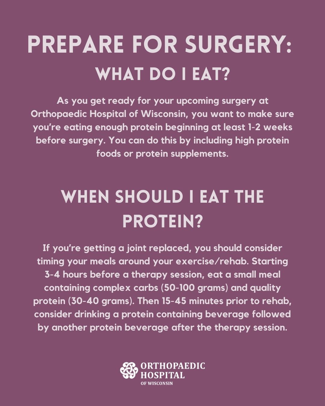 Pre and Post Operative Nutrition: Eating Toward a Successful Outcome ...